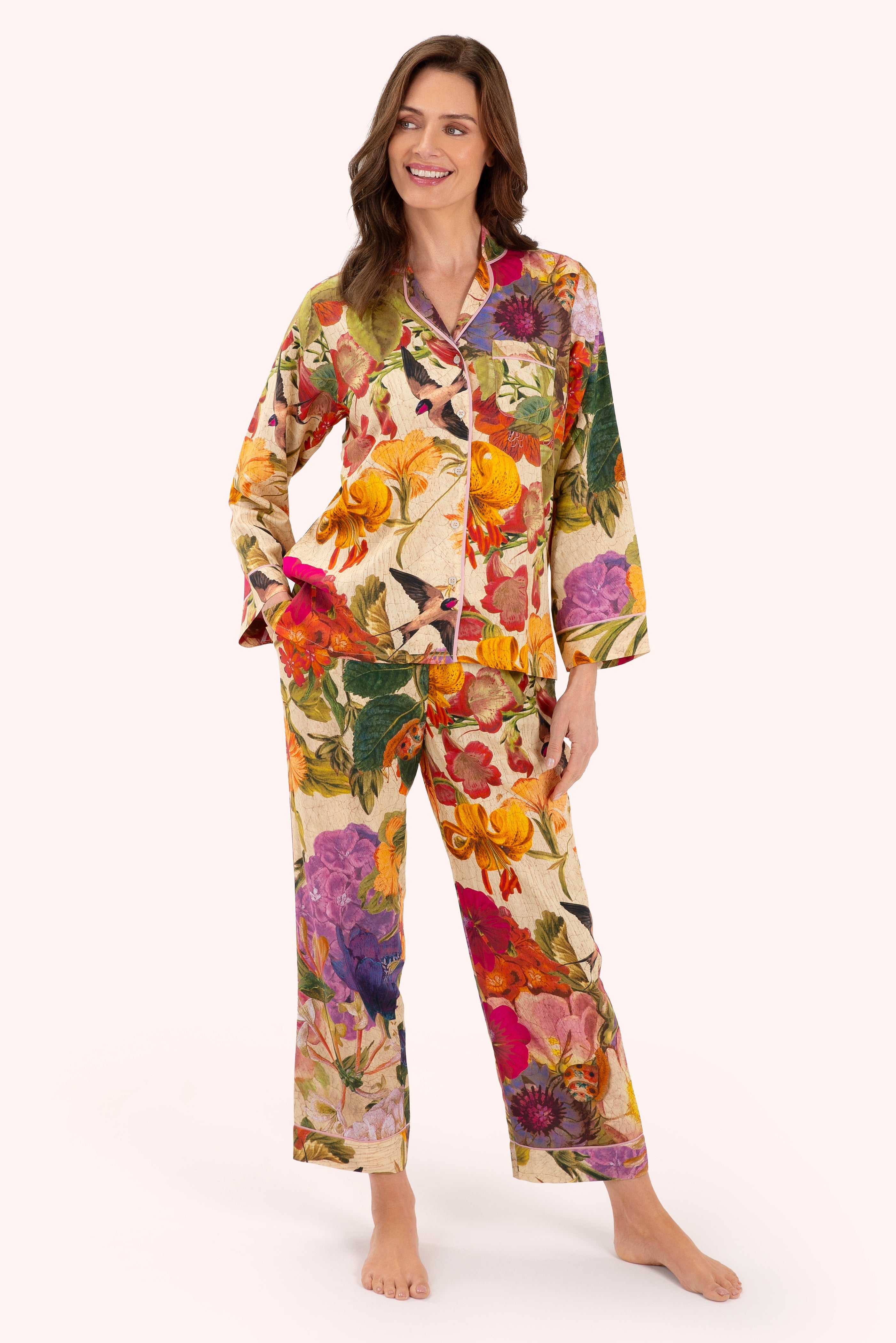 Supersoft Autumn Posy Cream Pyjamas - Medium – Powder Design Inc.
